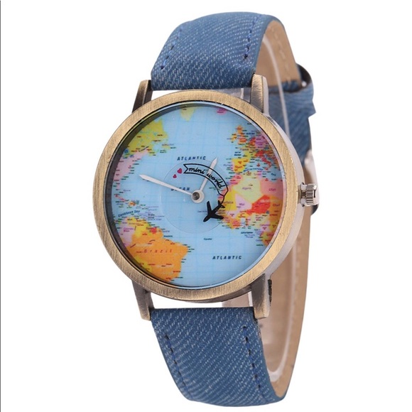 Accessories | World Map Watch With Scratch Off Wall Map | Poshmark